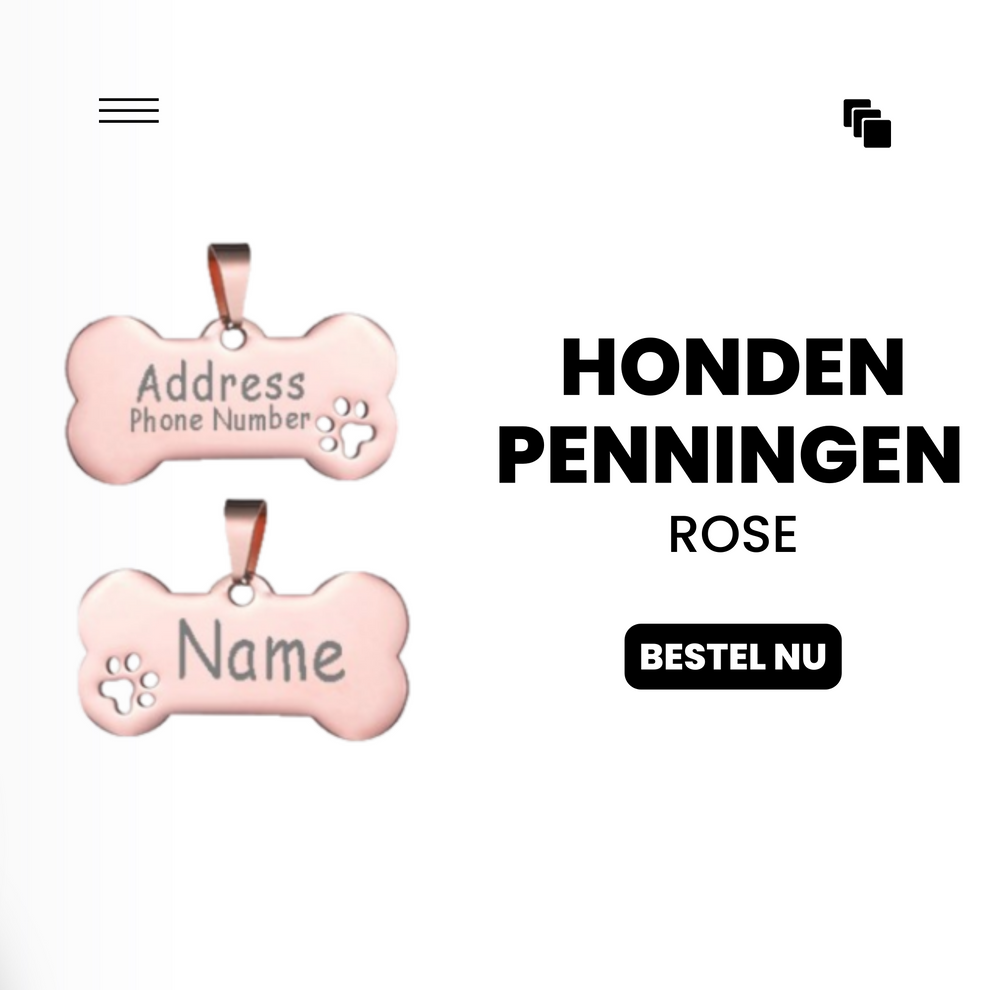 Hondenpenningen - Honden Penning - Hondenpenning Graveren - Rose – moloo.nl